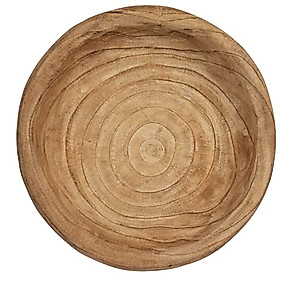Creative Co-op DA5751 Handmade Decorative Paulownia Wood Bowl, Natural,19 liters