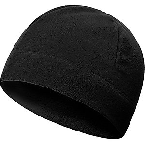 Synthetic Microfleece Red Tactical Polartec Watch Cap Fleece Youth Mens Winter Hat Military Tactical Skull Cap Beanie (Black)