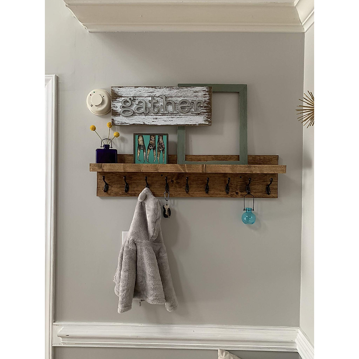 Coat Rack with Shelf (Choose your Length) Towel RackEntryway Organizer Wall Mounted