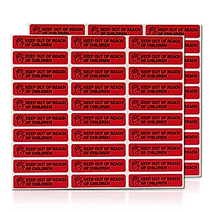 300 Labels - 1.7 x 0.4 inch - Keep Out Reach Keep of Children Labels for Keep Away from Children Stickers for Choking Hazard Warning, Small Parts, Pharmacies