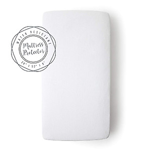 JumpOff Jo - Terry Cotton Crib Mattress Protector for Baby Crib White