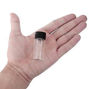Cadbibe 10ml Clear Glass Vials with Screw Caps and Plastic Stoppers, Small Liquid Sample Vial, Leak-Proof Vial, 12PCS
