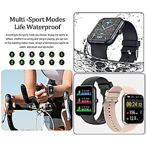 Smart Watch for Women(Call Receive/Dial), 1.83'' Smart Watch for Android and iOS Phones Compatible with Text and Call AI Voice Control Heart Rate, Sleep, Blood Oxygen, Step Counter Pink