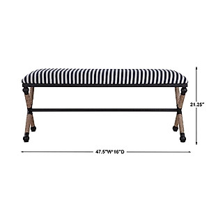 Uttermost Braddock - 47.5 inch Striped Bench