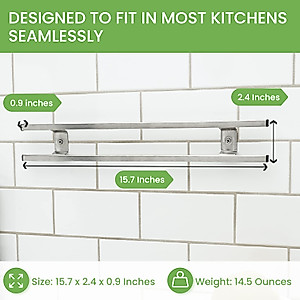 Magnetic Knife Holder Strip for Wall and Kitchen Utensil Holder-16inch Powerful Stainless Steel Magnetic Knife Rack with Hanger Hook Strip Plus Carbon Sharpener