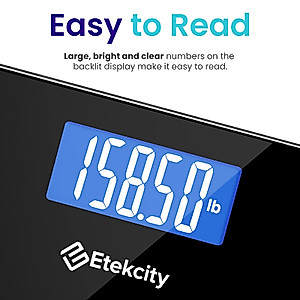 Etekcity Digital Body Weight Bathroom Scale with Step-On Technology, Reliable Results with High Precision Measurements, Large Backlit LCD Display, 400 Pounds