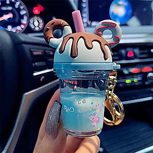 Kawaii Donut Boba Keychain (Blue)