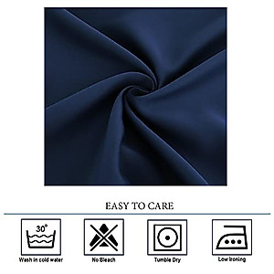 Diraysid Navy Blue Blackout Curtains for Bedroom and Living Room Thermal Insulated Room Darkening Curtains Drapes, 52 x 84, 2 Panels