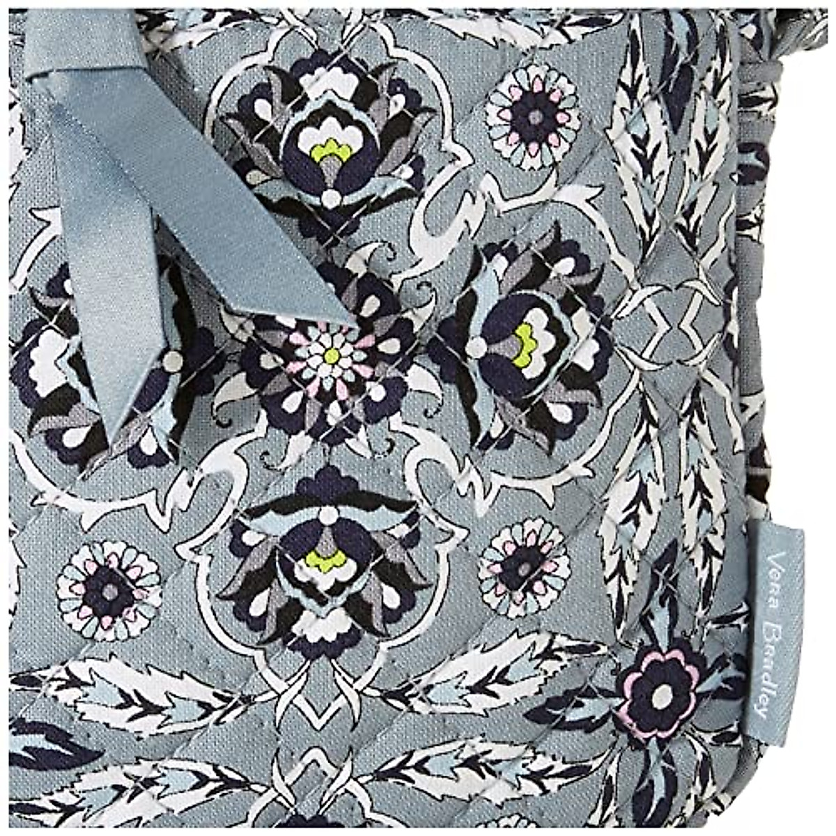 Vera Bradley Women's Cotton Small Convertible Crossbody Purse With RFID Protection, Plaza Tile - Recycled Cotton, One Size