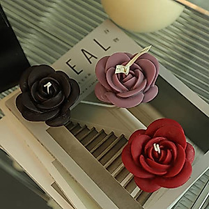 Rose Flower Shaped Scented Candle,160G Large Handmade Soy Wax Decorative Aroma Candle for Table Photo Prop,Prefect Gift for Meditation Stress Relief Mood Boosting Bath Yoga (Red)