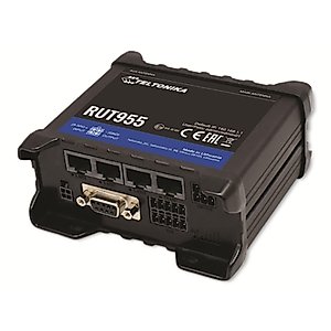 Teltonika W03660 Model RUT955 4G/LTE Router, Dual Sim, Global Navigation Satellite System, Compatible with Teltonika Remote Management System; For use with AT&T, Verizon, and T-mobile