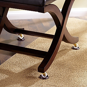 SoftTouch 1 11/16" Round Furniture Caster Cups for Carpet or Durable Hard Floors, Brown, 4 Count