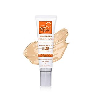 Suntegrity Tinted 5 in 1 Mineral Sunscreen for Face (SPF 30-2 oz) - Light | BB Cream Moisturizer with Physical UVA/UVB Broad Spectrum Protection | Safe for Sensitive Skin