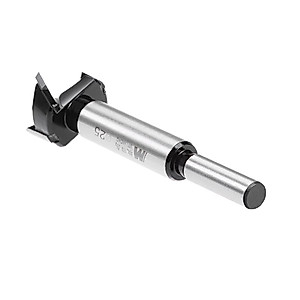 uxcell Forstner Drill Bits 28mm, Tungsten Carbide Wood Hole Saw Auger Opener, Woodworking Hinge Hole Drilling Boring Bit Cutter (Black, Silver Tone)