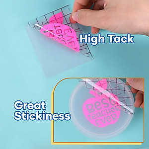 HTVRONT Transfer Tape for Vinyl - 12" x 10 FT Red Alignment Grid Clear Transfer Paper for Vinyl for Self Adhesive Vinyl - High Tack Transfer Tape for Cricut, for Signs Stickers Decals Walls Doors