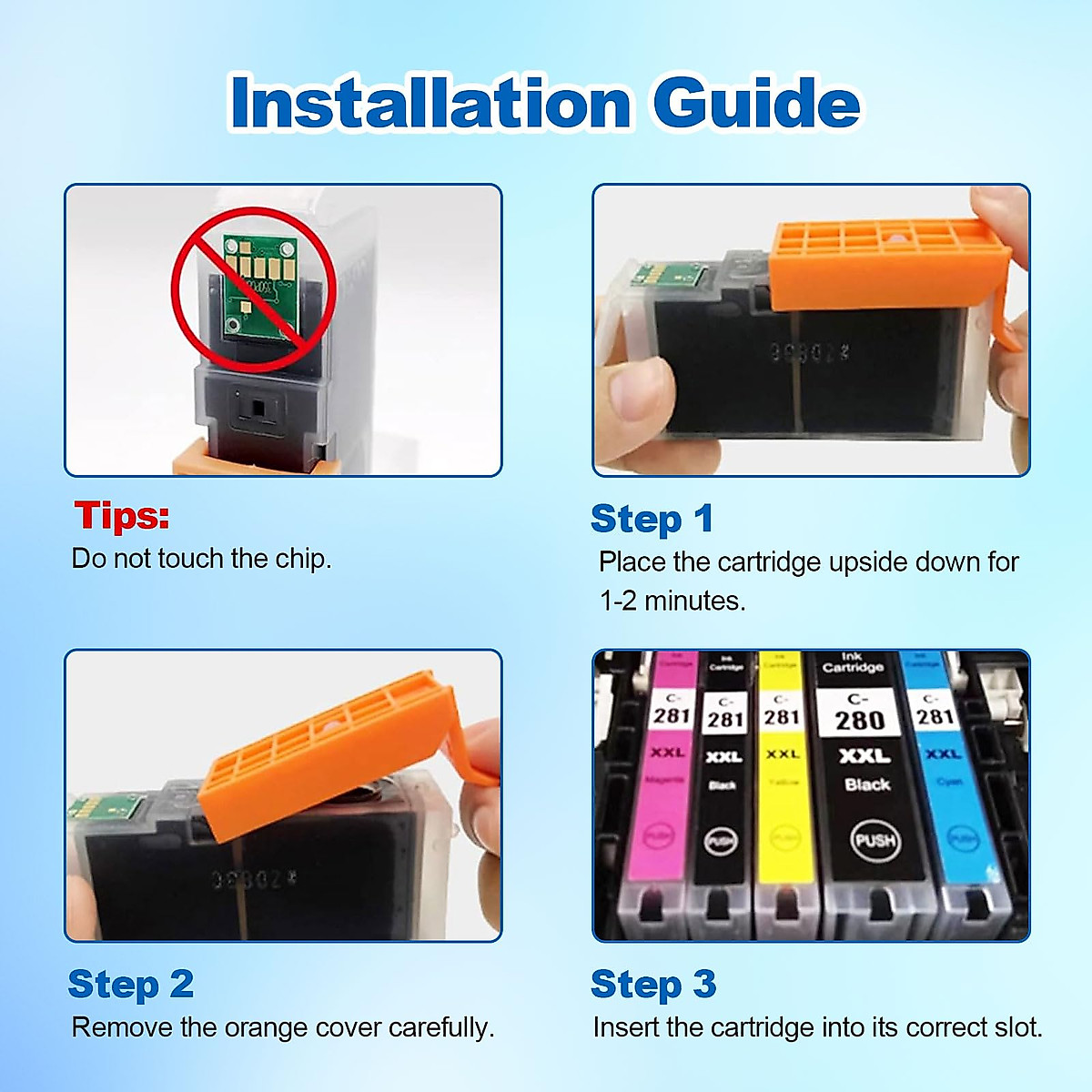 F FINDERS&CO 281 XXL Cyan Ink Tank Replacement for Canon PIXMA TS6320 TR7520 TS8120 TS8320 TR8520 TS9120 (3X 281XXL Cyan)