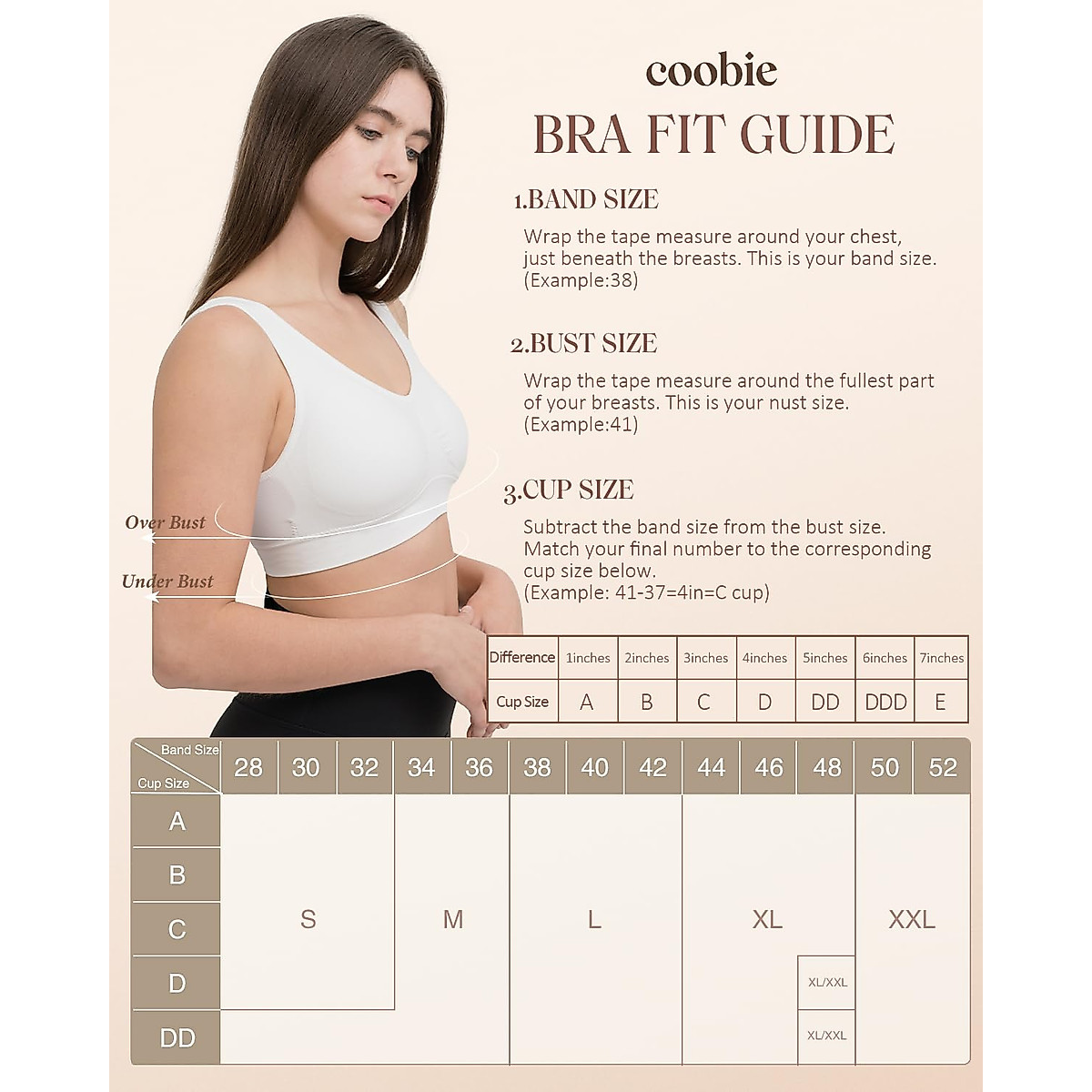 Coobie Seamless Comfort Bra,White,X-Large