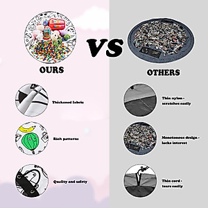 55" Storage Organizer & Play Mat & Doodle Mat for Lego Play Mat Bag- Storage Bag for Kids, Girls, Boys, Nursery, Playroom-Collapsible Fabric (Upgraded)