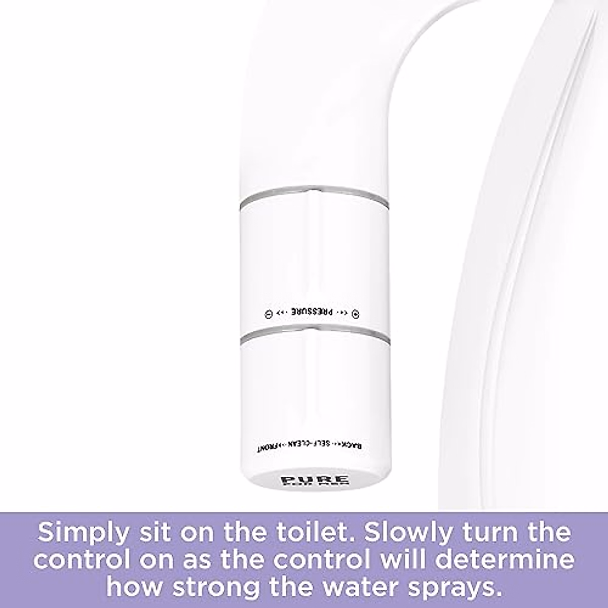 Pure for Men Bidet Toilet Seat Attachment for Home | Dual Self-Cleaning Nozzle (Frontal & Rear Back), Non-Electric Sprayer, Adjustable Water Pressure & Easy to Use | Sleek & Minimalist Design (White)