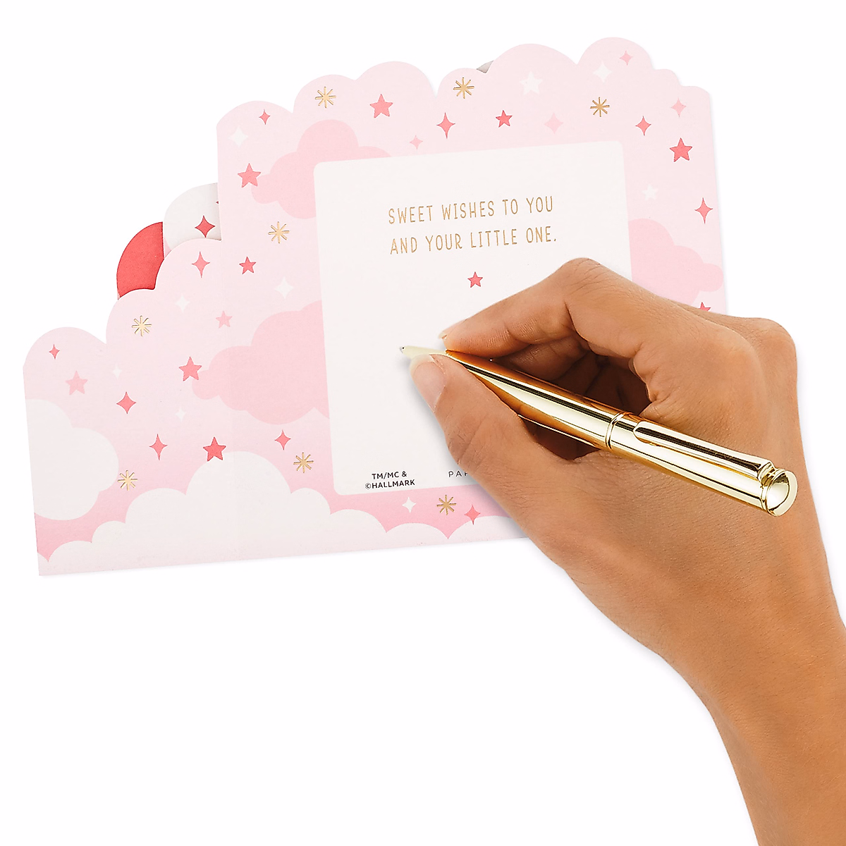 Hallmark Paper Wonder Pop Up Baby Shower Card for Girl (Pink Balloons) Welcome New Baby Girl, Congratulations