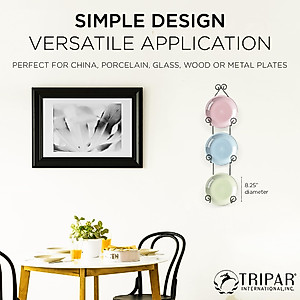 Tripar 3 Tier Vertical Black Plate Rack for Collectible Plates, Plaques, Dishes, & China