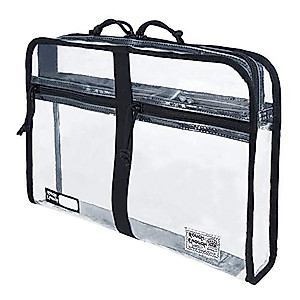 Rough Enough Clear Document Bag Plastic File Folder Pouch Organizer Art Portfolio Case Small for A4 Paper Notebook School Supplies for Teachers