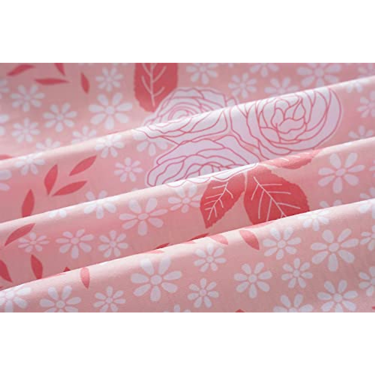 HONG HUI Women's Pajama Short Sleeve Sets Top with Capri Flower Pattern Pants Soft and Casual Sleepwear with Pocket,XXXL Pink