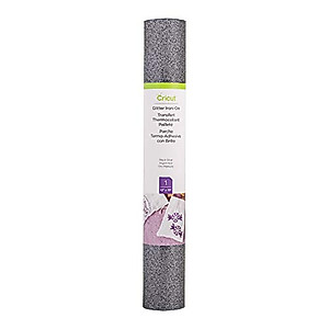 Cricut Glitter Iron On Vinyl Sheets, 12" x 19", DIY Supplies, HTV Rolls - Black