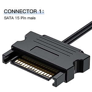 SATA Power Adapter Cable, SATA Power 15-Pin Male to SATA 6-Pin Slimline Power Adapter Cable UIInosoo for DVD Drive Power Supply, 8 Inch