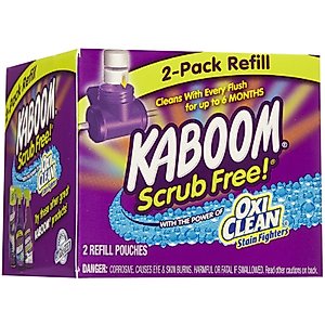 Kaboom Scrub Free! Continuous Clean Toilet Cleaning Refill Tablets (2 Count Per Package) *Refill Tablets Only.