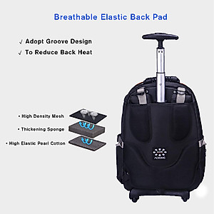 PINKSHE'S AOKING 22 Water Resistant Rolling Wheeled Backpack Laptop Compartment Bag (22inch, Blue)