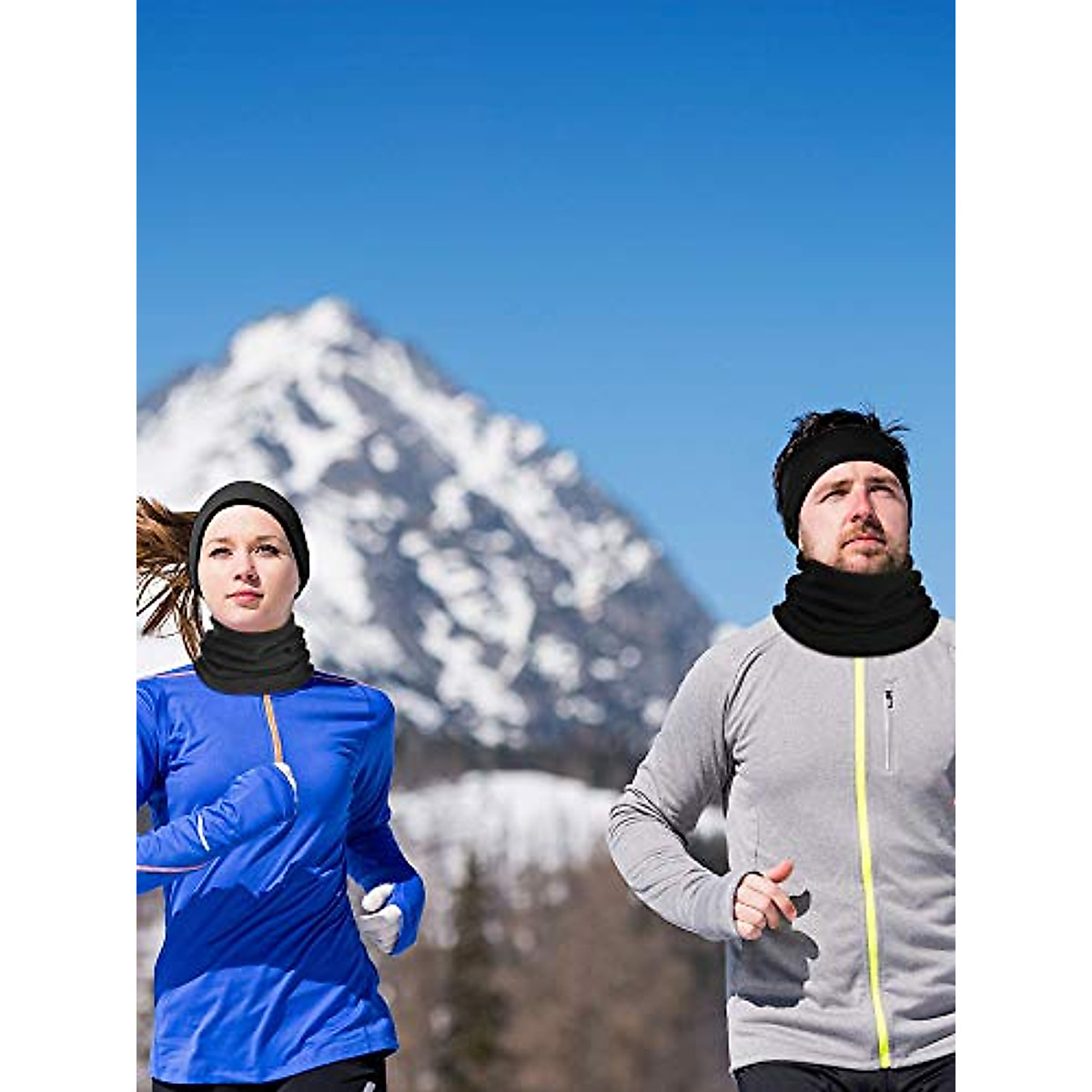 SATINIOR 6 Pieces Ear Warmer Headband Warmer Face Mask Fleece Neck Gaiter Touch Screen Winter Knit Gloves for Men and Women