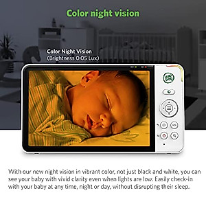 LeapFrog LF930HD 1080p Smart WiFi Remote Access Baby Monitor, 360° Pan & Tilt, 7” 720p HD Display, Color Night Light, Color Night Vision, Two-Way Intercom, Smart Sensors