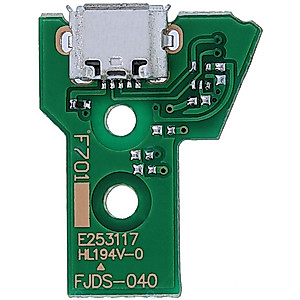 MMOBIEL Charging USB Port Replacement compatible with PlayStation PS4 Controller Dualshock 4 Model: JDS-040 12 Pin Flex Cable Incl. (+) Screwdriver