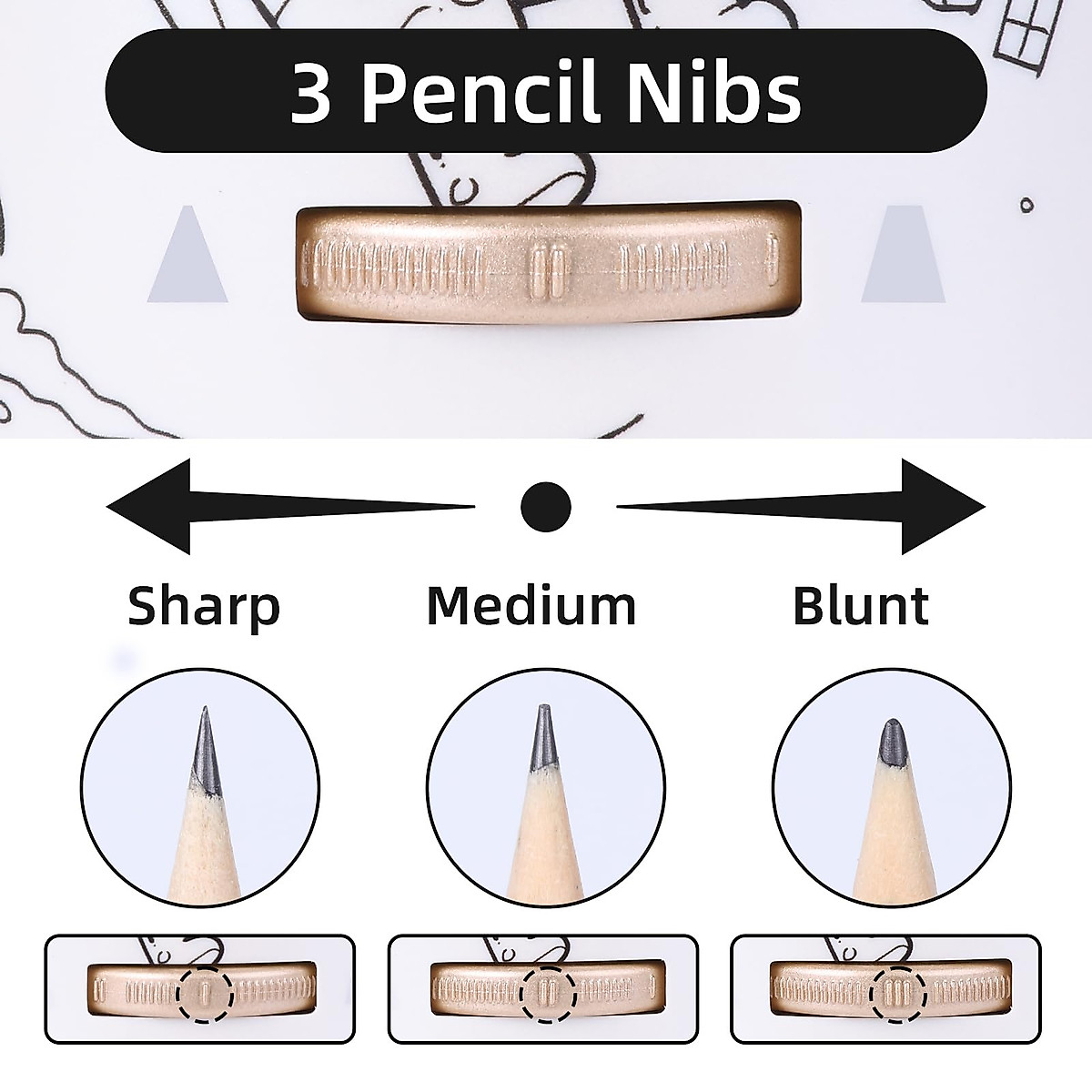 tenwin Rechargeable Electric Pencil Sharpener, Fully Automatic Pencil Sharpener for 7-11.5mm Pencils, Hands-Free Sharpener for Colored Pencils, Auto in&Out, Adjustable Pencil Nibs (Silver)
