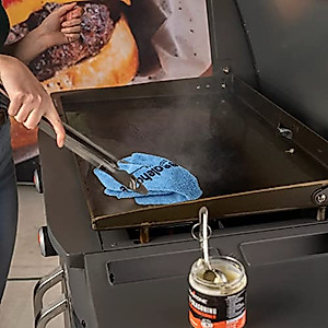 Blackstone 28" Flat Top Grill, Model 1853, 2 Burner Black Gas Griddle with Stand for Camping and Outdoor BBQ, Includes Blackstone Accessories Kit Cast Iron Seasoning and Wholesalehome Gloves and Cloth