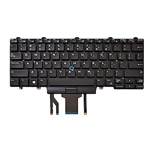 SUNMALL Backlit Keyboard Replacement Compatible with Dell Education（Latitude ） E5450 E5470 E5480 E7450 P40G E7470 E7480,Latitude 14 5480 5488 5490 5491 7480 7490 with Pointer US Layout