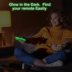 5Pack Case for Roku Remote, Cover for Hisense / TCL Roku TV Steaming Stick / Express Universal Replacement Controller Silicone Sleeve Skin Glow in The Dark Green Sky Purple Red
