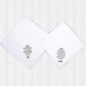 W&F GIFT Mother and Father of The Bride Gifts | Wedding Gift Handkerchief Set For Parents of The Bride from Daughter