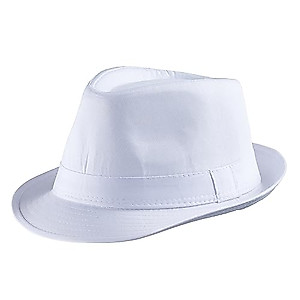 Dress Up America Fedora Hat - Black Fedora for Men and Women - Trilby Costume Hat for Adults - Available in Black and White