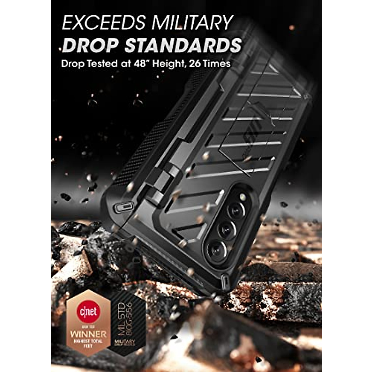 SUPCASE Unicorn Beetle Pro Case for Samsung Galaxy Z Fold 4 5G (2022), Full-Body Dual Layer Rugged Case with Built-in Screen Protector & Kickstand & S Pen Slot (Black)