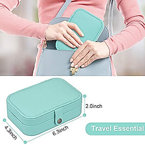 homchen Travel Jewelry Organiser Cases, Jewelry Storage Box for Necklace, Earrings, Rings, Bracelet (Box-TBlue)