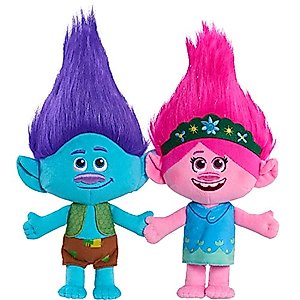 Trolls 13-inch World Tour Poppy & Branch Friendship Plush 2-Pack Stuffed Animals, Kids Toys for Ages 3 Up, Amazon Exclusive by Just Play
