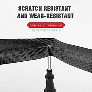 GZDIELINGE Car Threshold Anti Scratch Protection Strips, Black Carbon Fiber ,Pattern Rear Door Guard Stickers Door Sill Anti Kick Protector Fit for Most Car (5mm*5m, Black)