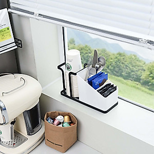 BunnyCare Coffee & Tea Station Organizer,Coffee Station Organizer,Tea Bag Organizer,Coffee Pod Holder,Paper Cups Holder,Condiment Organizer For Kitchen,Bathroom Counter,Coffee Bar (Black)