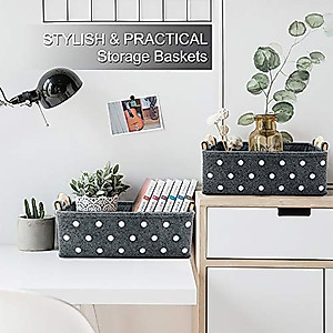 Oubra Dog Toy Bin Felt Basket Cube Storage Baskets for Pantry Organizer Bins Decor Baskets for Pet Toys Diapers Towels Cute Bins