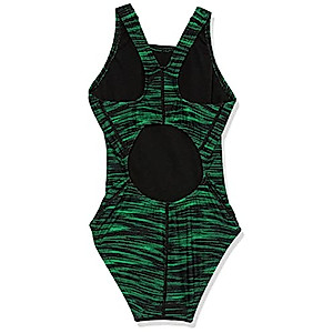 TYR Girls' Standard Durafast Elite Maxfit Swimsuit, Green Fizzy, 22