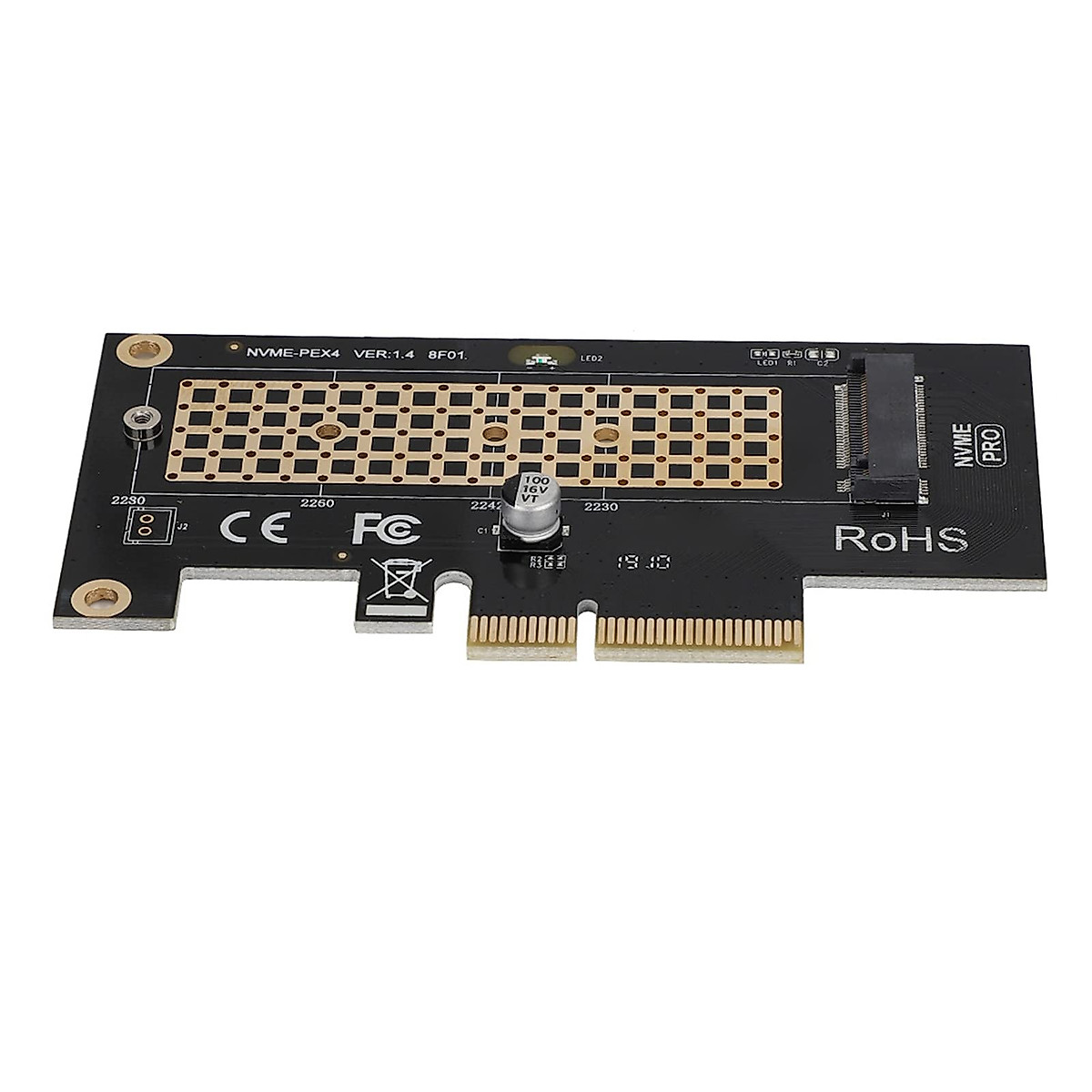 PCIe NVMe Adapter, M.2 NVMe (M Key) SSD to PCI-Express 3.0 GEN3 X4, Support M.2 NVMe 2230 2242 2260 2280 SSD, High Speed 40Gbps