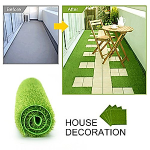 Cocoarm Artificial Grass Turf Lawn, Synthetic Artificial Grass Mat Turf Lawn Garden Micro Landscape Ornament Dollhouse Grass Home Decor for Indoor and Outdoor Use, Non Toxic for Pet, 12 x 12inch