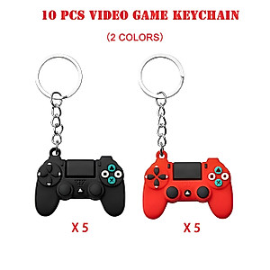 Finduat 10 Pcs Video Game Controller Handle Keychains for Video Game Party Favors Pendant, Birthday Party Baby Shower Party Favors, Gamer Party Bags for Game Birthday Party Supplies